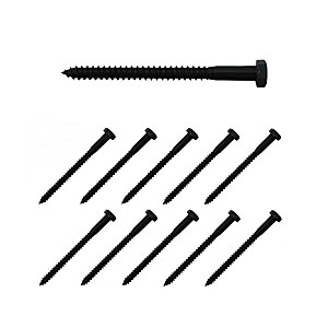 Renovators Supply Manufacturing Lag Bolts 4 in. Black Zinc Plated Steel Lag Screws with Hexagonal Head Pack of 10