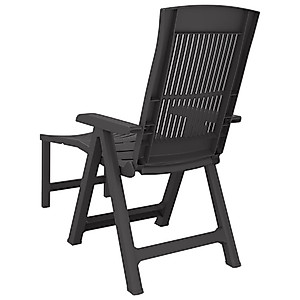 vidaXL Sun Lounger in Anthracite Plastic - Durable Outdoor Furniture with Adjustable Backrest and Foldable Design - Weather-Resistant & Easy to Store