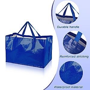 6 Pieces Extra Large Shopping Bags Reusable Grocery Bags Colorful Woven Grocery Totes with Handles Foldable Bags for Groceries Clothes Lightweight