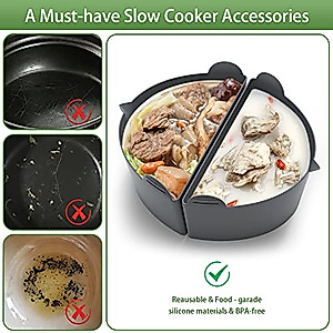 Gintan 4 Pack Slow Cooker Liners 6-8 QT, BPA Free, Reusable Slow Cooker Liner Dishwasher Safe, Eco-Friendly, Leakproof Alternative to Disposable Liners for Divider Insert
