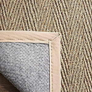 SAFAVIEH Natural Fiber Collection Runner Rug - 2'6" x 12', Natural & Beige, Border Herringbone Seagrass Design, Easy Care, Ideal for High Traffic Areas in Living Room, Bedroom (NF115A)