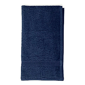 EOM Set of 12 Luxury Hand Towels - Ultra Soft Towels for Bathroom, Salon, Gym, Hotel, or Kitchen - Bleach Safe and 100% Cotton Bath Towels - Super Absorbent Bathroom Towels - 16" x 28" (Dark Blue)