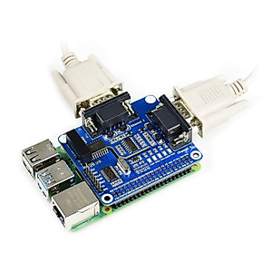 2-Channel Isolated RS232 Expansion HAT for Raspberry Pi 4B/3B+/3B/2B/B+/A+/Zero/Zero W, SC16IS752+SP3232 Dual Chip Convert SPI to RS232 Data Rate up to 921600bps Embed Multi Protection Circuits