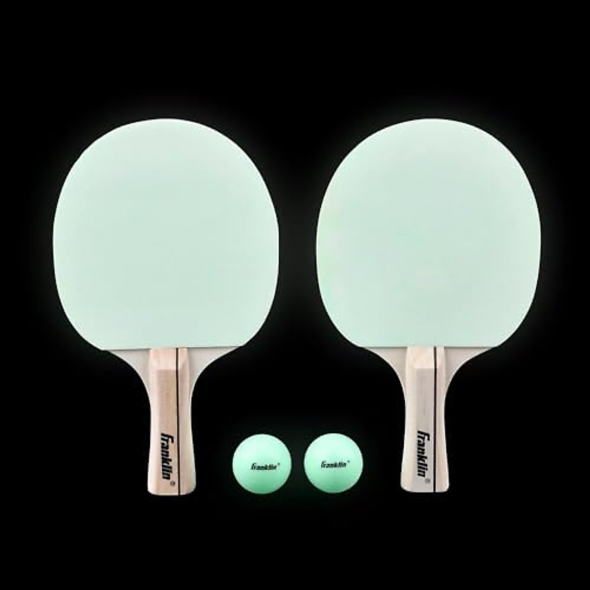 Franklin Sports LED Table Tennis Net and Glowing Paddles and Balls Oval, Black, One Size