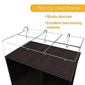 coastal rose Hanging Closet Storage Organizer, 15 Sections Closet Organizers and Storage Shelves Shoe Rack Holder Hanger, Coffee