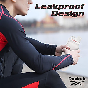 Reebok Stainless Steel Water Bottle With Athletic Design - Insulated Water Bottle 40 oz With Chug Lid - Double Wall Vaccum Insulated Sports Water Bottle, BPA Free (White)