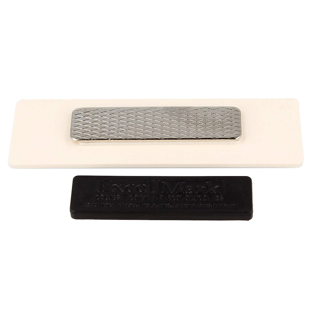 ExcelMark Blank Name Tag/Badge with Magnetic Backing - 1" x 3" (25 Pack - Black)
