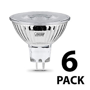 Feit Electric 6W LED Bulbs with 50W Equivalent, Dimmable, MR16 Light Bulbs, 22 Yrs. Lifetime, 500 Lumens, 3000K Warm White, 6 Bulbs - BPEXN/930CA/6