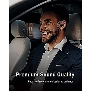 Mosonnytee Bluetooth Headset Open Ear Headphones Bluetooth earpiece Noise Cancelling Headphones with Microphones Bluetooth Headset for Cell Phones handfree Bluetooth Headset with 6-Hours Usage (Gold)