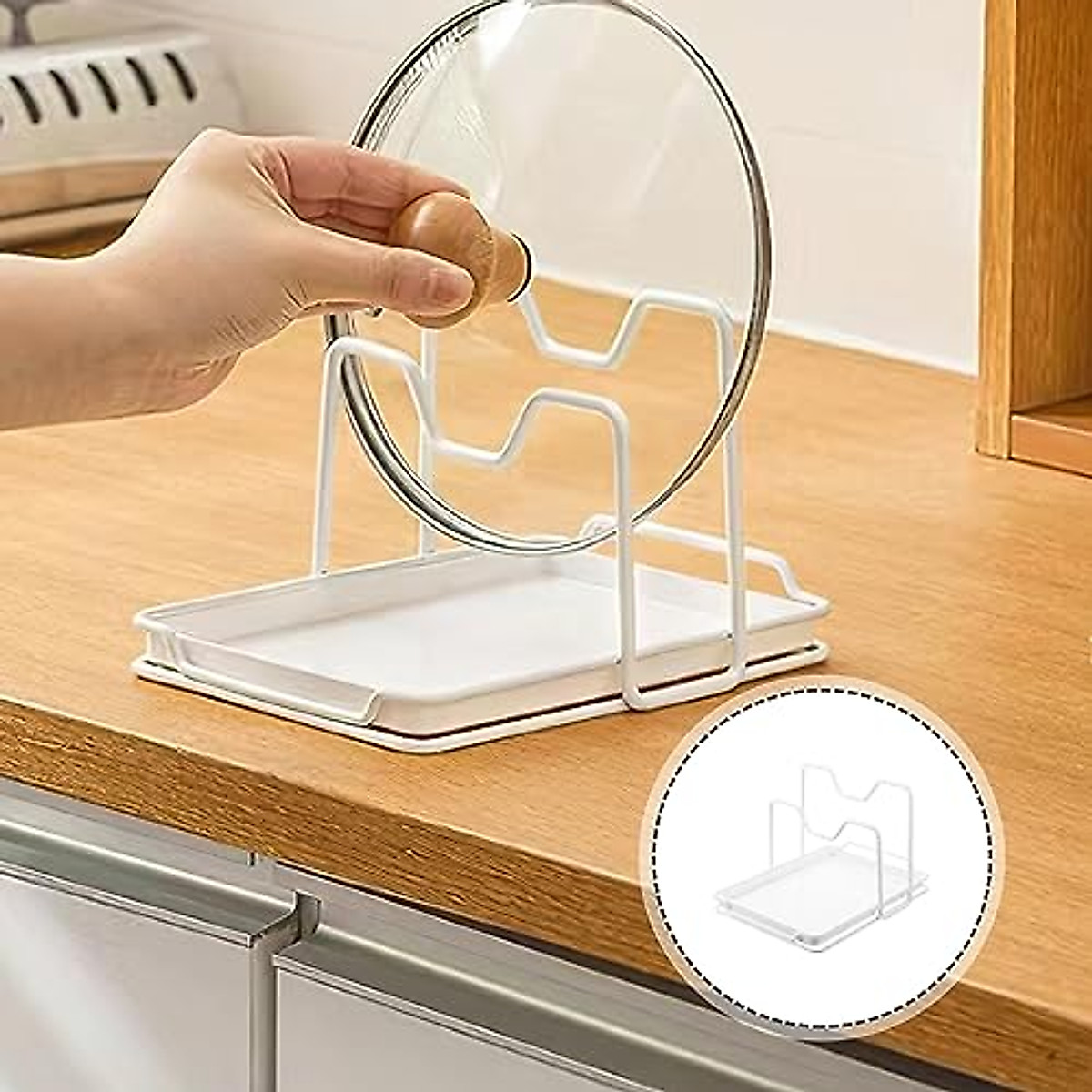 Cutting Board Pot Rack Pan Lid Organizer Rack Stand Spoon Rest with Drip Tray for Pot Lids Spatulas Spoons s Cutting Board Organizer