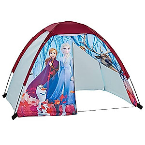 Exxel Outdoors Disney Frozen 2 Kids Camp Set - Tent, Backpack, Sleeping Bag and Flashlight - 4 Piece Indoor/Outdoor Frozen 2 Kids Set,Multi