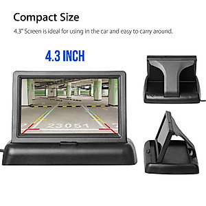 Yasoca 4.3 Inch Small Mini Digital Flip Down Foldable Monitor Screen for Car Truck Vehicle Rear View Reverse Parking Kits Home CCTV