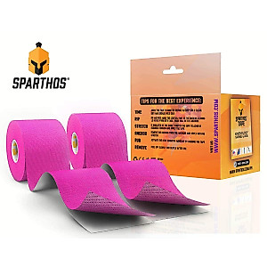 Sparthos Kinesiology Tape [Wild Pink - Pack of 2] x Ice Packs for Injuries [Size Medium + Cover]