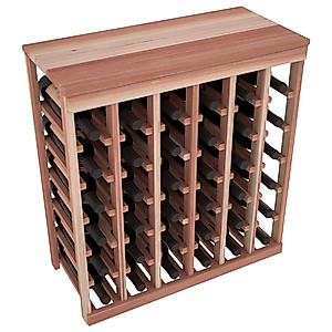 Wine Racks America Living Series Table Top Wine Rack - Durable and Modular Wine Storage System, Redwood Unstained - Holds 36 Bottles