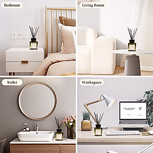 Oud & Bergamot Reed Diffuser Long-Lasting Fragrance Air Freshener Diffuser Hotel Collection Diffuser Oil 7.04 oz - Green