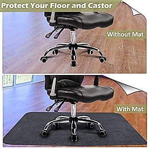 Office Chair Mat, LORDZMIX Office Chair Mat for Hardwood & Tile Floor, 55"x35" Computer Gaming Chair Mat, Anti-Slip Desk Chair Mat for Rolling Chair (Dark Gray)