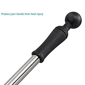 46” Long Fireplace Shovel - Extra Strength Wrought Iron - Ash Shovel for Wood Stove, Grill or fire Pit - Long Design for Keeping Hands from Heat of fire - Indoor/Outdoor use(Silver)