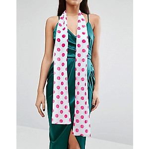 LIXNRECE CozofLuv 71 Inches Long Polka Dot Scarf 50s Costumes For Girls/Women 50s Scarf