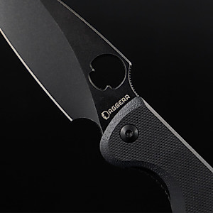 Generic Zhalo EDC folding knife by Daggerr (Black handle and black stonewash blade), FM02-2BKBW