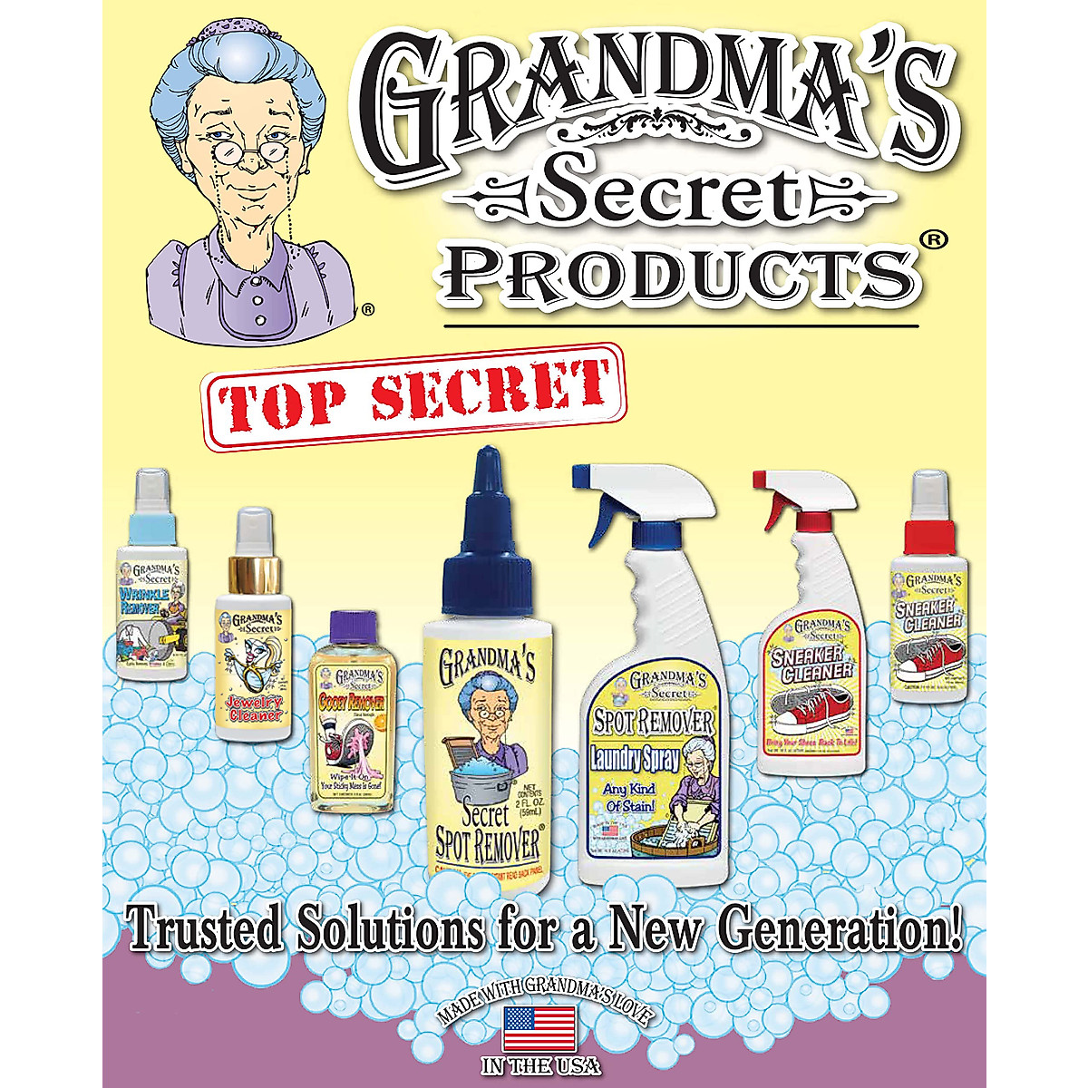 Grandma's Secret Sneaker Cleaner for Rubber, Canvas, Leather - Stain Remover Spray Removes Dirt, Grime, Grass - Shoes Cleaner for Outdoor Slippers, Moccasins - 16 oz, 2 Pack