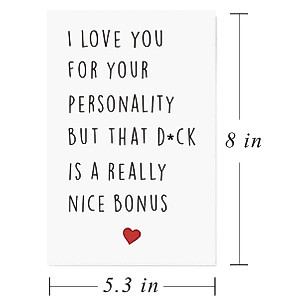 Naughty Anniversary Cards,Rude Funny Birthday Valentine's Day Card for Boyfriend Husband Him Fiance Mens
