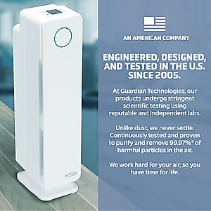 GermGuardian Air Purifier for Home, Large Rooms, H13 HEPA Filter, Removes Dust, Allergens, Smoke, Pollen, Odors, Mold, UV-C Light Helps Reduce Germs, 28 Inch, 2- Pack, White, AC5350W2PK