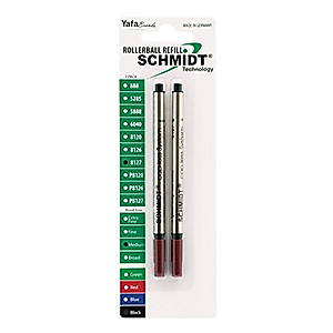 SCHMIDT 8127 Long Capless Rollerball Refill Medium Point 0.7mm, Black, 2 Pack Blister (SC58127)
