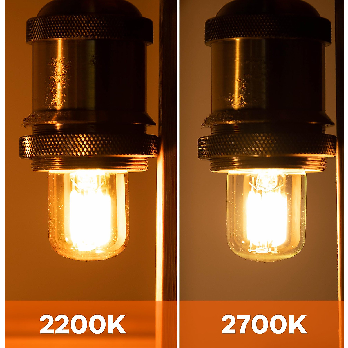 Grensk 25 Watt Light Bulbs E26 Low Watt Light Bulbs 3W,Dimmable Amber Tube Small Night Light Edsion Bulbs,Warm White 2200k, Flicker-Free,110V,Glass,4Pcs