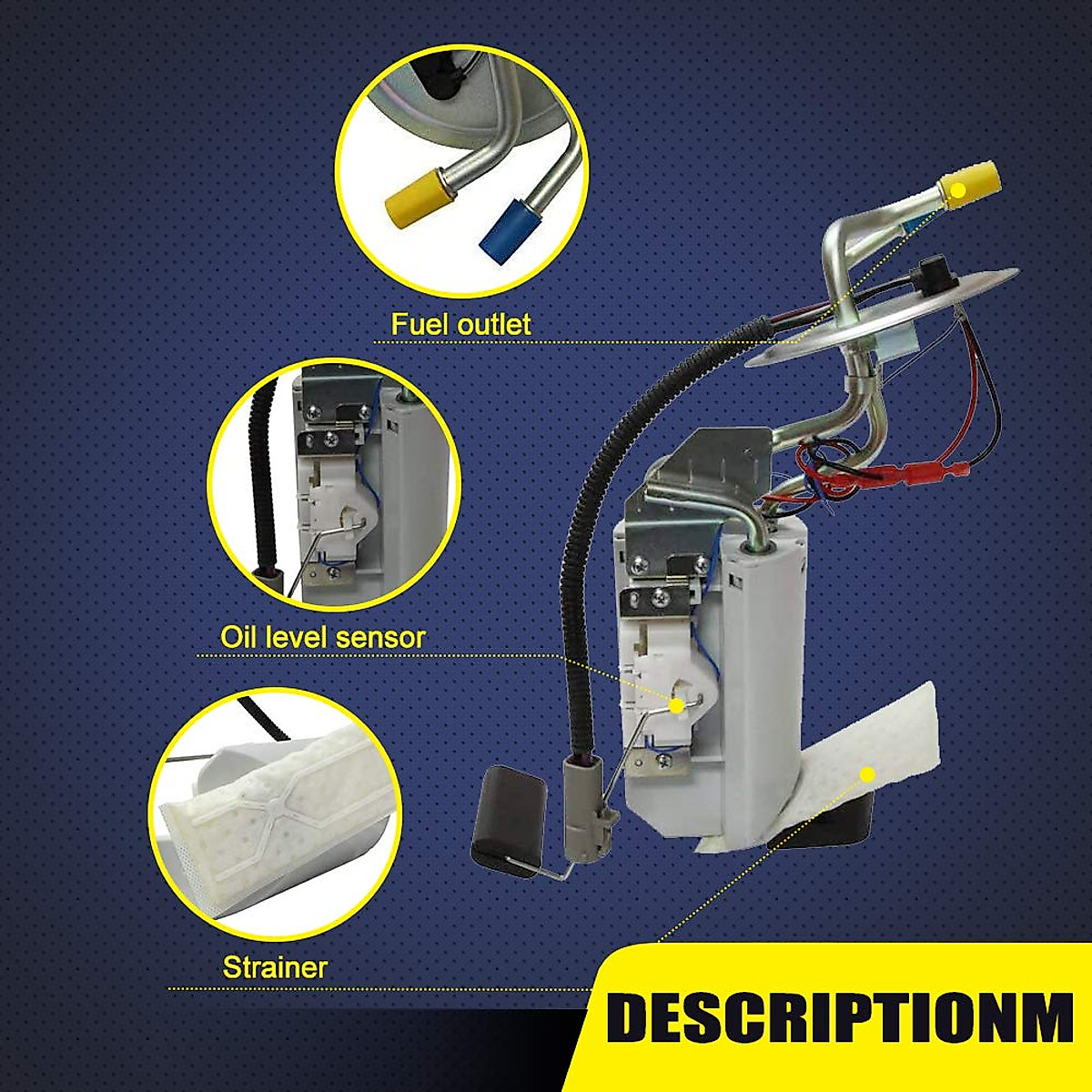 Fuel Pump Sender Assembly SP2007H for 1991-1996 Ford F Super Duty V8-7.5L, for 1991-1997 Ford F-150 L6-4.9L, for 1991-1997 Ford F-350 V8 (After Axle Tank; Steel Tank; 18 Gal) FP2159M