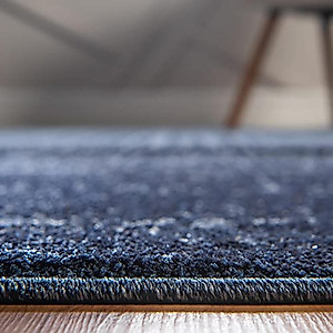 Unique Loom Del Mar Collection Area Rug - Jennifer (7' 10" x 10' Rectangle, Blue/ Navy Blue)