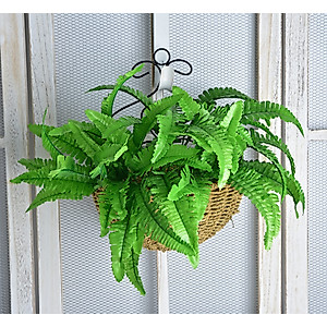 LSKYTOP 4 Pack Artificial Ferns Plants 16Inch Artificial Shrubs Boston Fern Bush Plant Silk Ferns Leaves UV Protected for Home Kitchen Garden Wall Decor Indoor Outdoor Use(Pot is not Include)