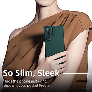 DNTMZIN for Samsung Galaxy S22 5G Case,Compatible with Magnetic, [Military Grade Drop Tested] Shockproof Slim Thin Phone Case,8-S22-Dark Green