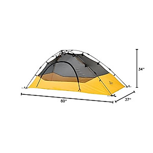 TETON Sports Vista 1 Quick Tent; 1 Person Dome Camping Tent; Easy Instant Setup, Yellow, 80"" x 37"" x 34""" (2001YL)