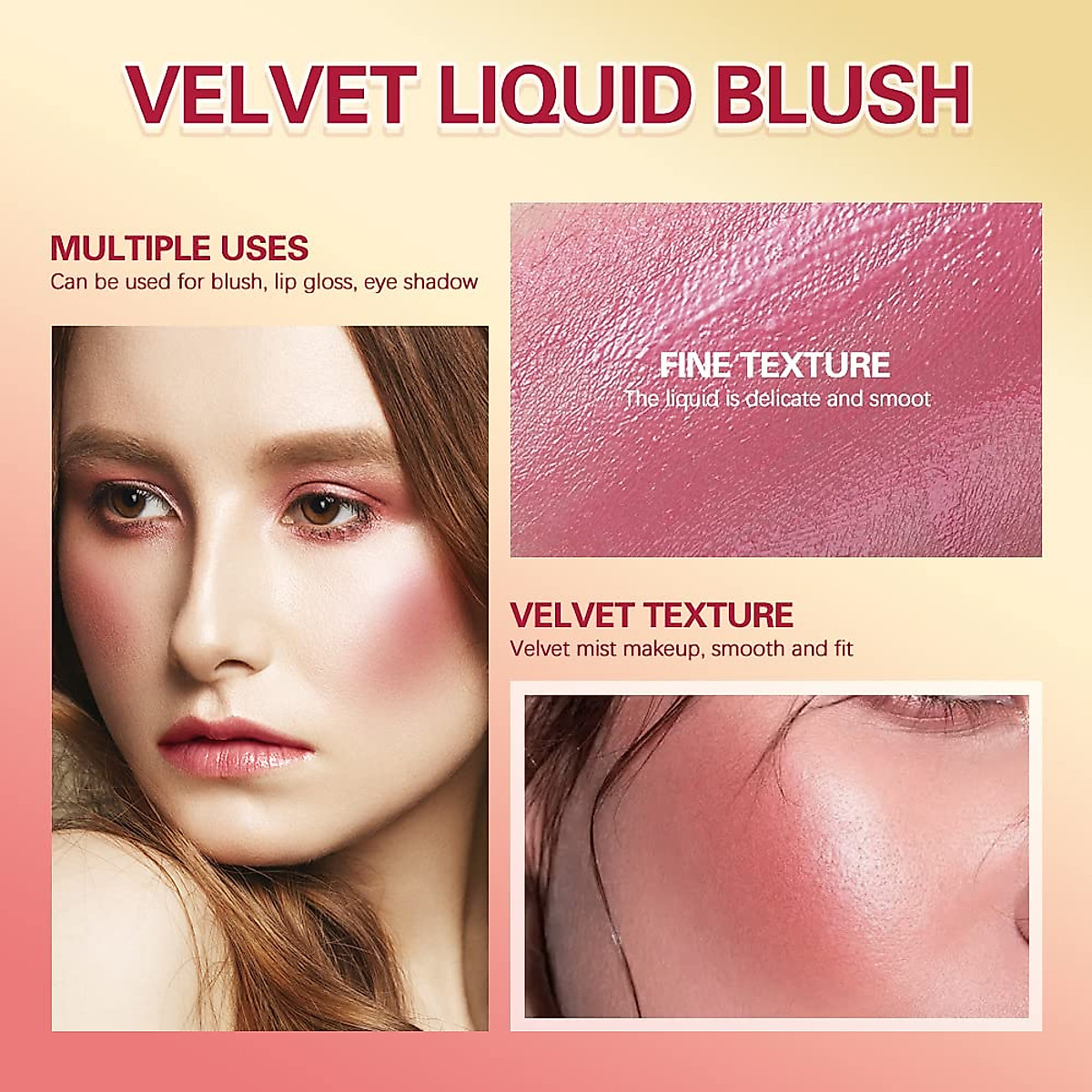 MEICOLY Matte Dewy Liquid Blush,Super Natural Cream Blush Stick for Cheeks,Silky Smooth Soft Pinch Long-Lasting Waterproof and Sweat proof Blush Makeup,Cruelty-Free,01,Bliss,Nude Pink