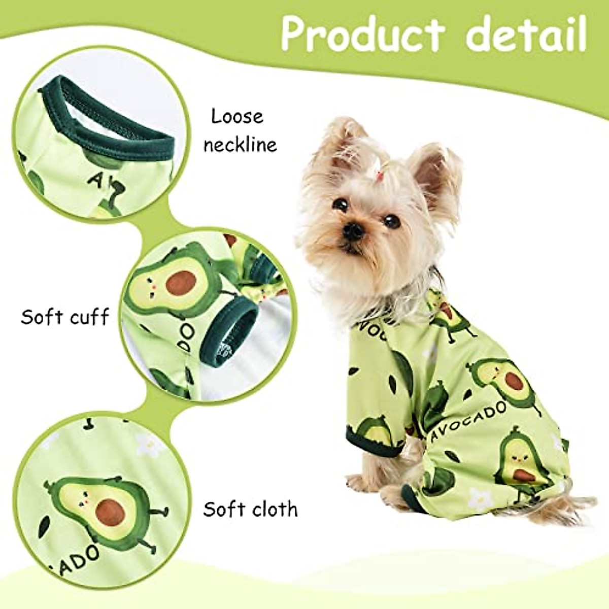 Dog Pajamas for Small Dogs Girl Boy Puppy Pjs Jammies 4 Leg Dog Clothes for Chihuahua Yorkie Summer Fall Onesies Jumpsuit Clothing for Pet Dogs Male Female