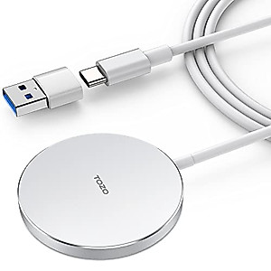 TOZO W6 Wireless Magnetic Charger Compatible for iPhone 14/14 Plus/14 Pro/14 Pro Max/13 Series/12 Series Aviation Aluminum Computer Numerical Control Technology Fast Charging Compatible for Magsafe