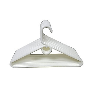 9PC Heavy Duty Plastic Tubular Cloth Hangers - White