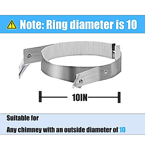 Ebusin 10" Extended Roof Bracket Supports Chimney Stove Pipe for DuraVent Triple Wall 6" I.D,Suitable for All Outer Diameters of 10", Stability Against Wind & Snow, Includes Brackets & Adjustable Leg