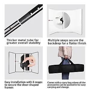 GSKAIWEN 7.87ft x 13.12ft White Screen Backdrop with Stand, Portable Large Wrinkle-Resistant Collapsible Photography Background for Photo Studio Video Shooting, Portrait Product Headshot Photography