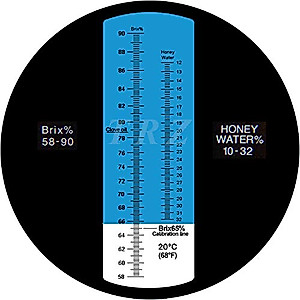 TRZ Refractometer Honey 10-32% Water Honey 58-90% Brix Sugar Baume for Beekeeping, Honey, Condensed Milk, Sugar Syrup, Fruit jam, Hamh Optics&Tools