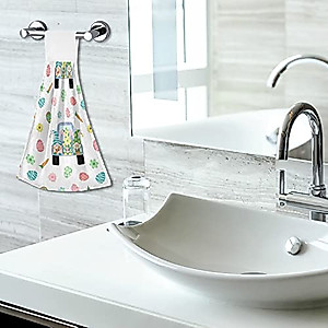 Easter Truck Eggs Bunny Carrots Kitchen Hanging Towels Bathroom Hand Bath Towel Set 2 Pcs Dish Cloths 14 x 18 in Tea Bar Tie Dry Towels Soft Absorbent Durable for Laundry Room Decor