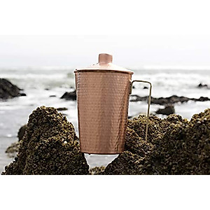 Kosdeg - Copper Pitcher With Lid - 44 Oz - Drink More Water, Lower Your Sugar Intake And Enjoy The Health Benefits - Pure Copper Handmade Hammered Jug, The Best Bedside Carafe - Heavy Gauge