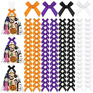 Syhood 300 Pcs Christmas Mini Bows Small Crafts Bows Tiny Ribbon Bows Little Christmas Bows Christmas Embellishments for Crafts Christmas Wedding Birthday Party Decoration(Cute Colors)
