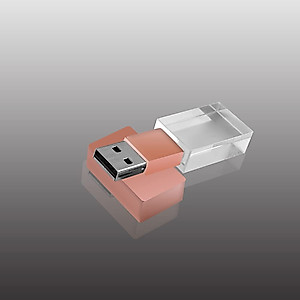 5 Pack 32GB USB 2.0 Bulk Flash Drives Rose Gold Crystal LED Light Memory Stick Glass Transparent Clear Thumb Drives Jump Drive Pendrive Zip Drive (32GB, Rose Gold Crystal x 5)