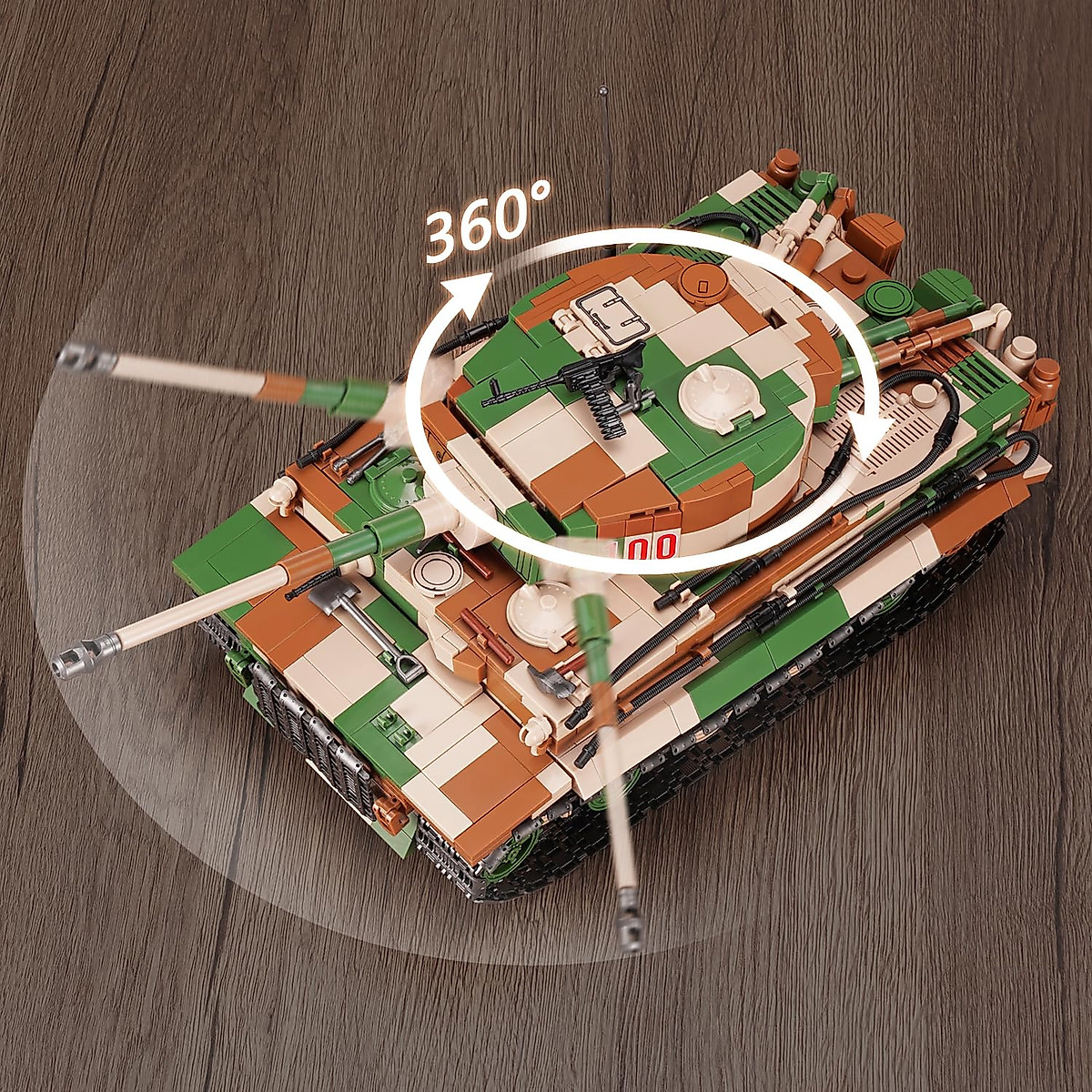 MISINI 100244 Technik Panzer Tank ，WWII-Militärpanzer Building Set，Tiger I Heavy Duty Tank，Military Construction Model Toy for Teen Gift Giving 2276pcs