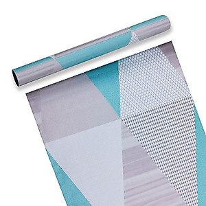 Yifasy 2 Pack Shelf Liners Blue Gray Triangle Self-Adhesive Drawer Cabinet Papers Line Flat House Furnitures 17.7 Inch Wide