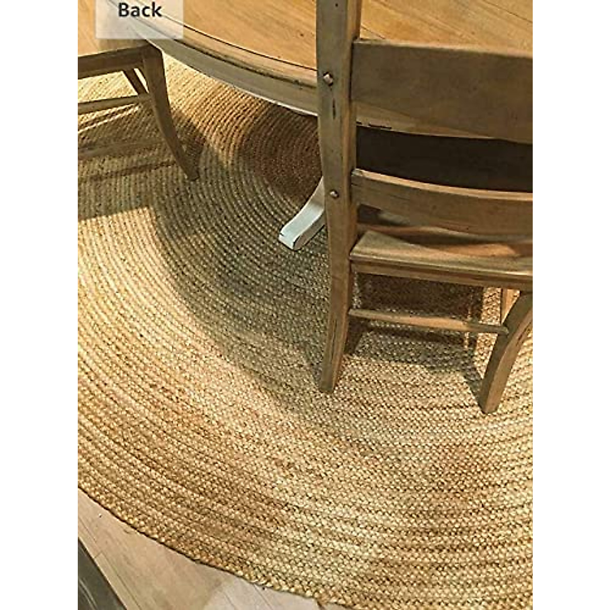 Vipanth Exports Natural Jute Rug Hand Braided Round Area Rug Handmade Rug for Home Decor (2 Feet Round (24 x 24 Inches), Beige) VP501RJWB