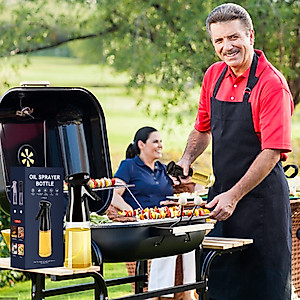 Olive Oil Sprayer for Cooking - 200ml Olive Oil Mister Glass Oil Spray Bottle, Refillable Food Grade Oil Vinegar Spritzer Sprayer Bottles for Kitchen, Air Fryer, Salad, Baking, Grilling, Frying