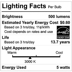 EcoSmart 60-Watt Equivalent B11 Dimmable Energy Star Clear Glass Filament LED Vintage Edison Light Bulb Bright White (6-Pack)