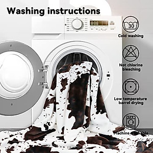 Fleece Blanket Cow Print Soft Throw Blanket Lightweight Throw Blanket